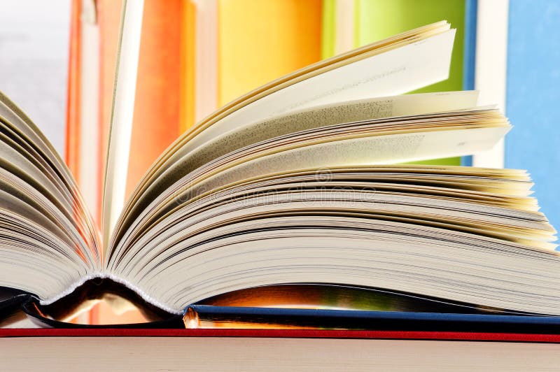 Composition with Hardcover Books in the Library Stock Image - Image of ...