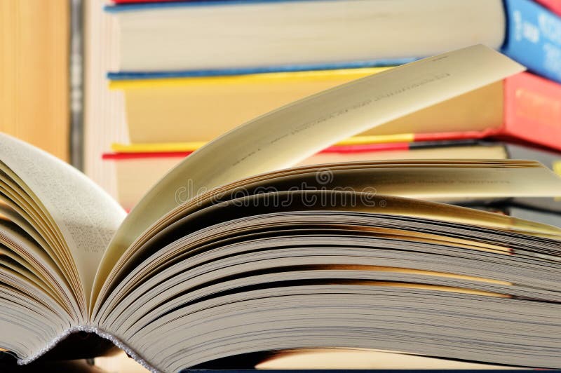 Composition with Hardcover Books in the Library Stock Photo - Image of ...