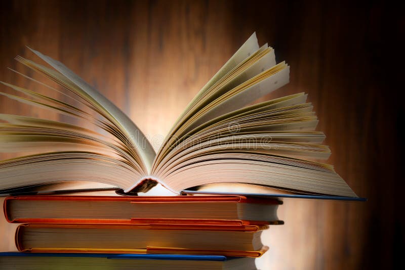 Composition with Hardcover Books in the Library Stock Photo - Image of ...