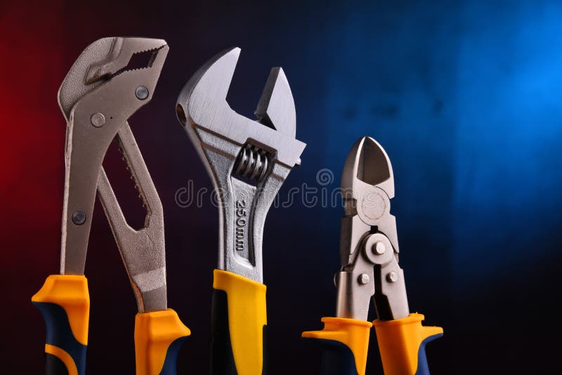 Composition with Hardware Tools Stock Image - Image of woodworking ...