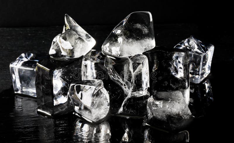 Composition of Ice Cubes Against a Black Background. Stock Photo ...