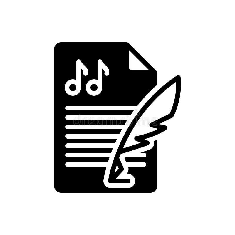 Black Solid Icon for Composition, Melody and Concept Stock Vector ...