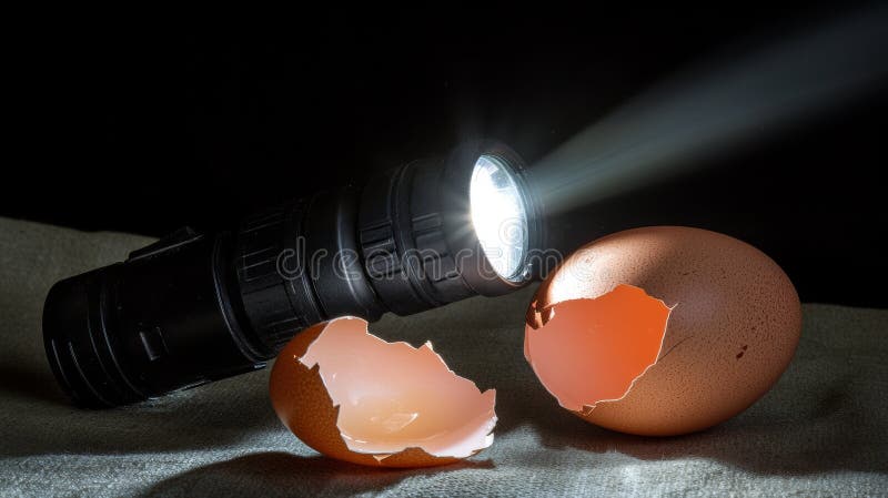 A Composition of Inanimate Objects Including a Flashlight, an Intact ...