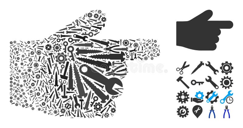 Composition Index Finger of Industrial Tools Stock Vector ...