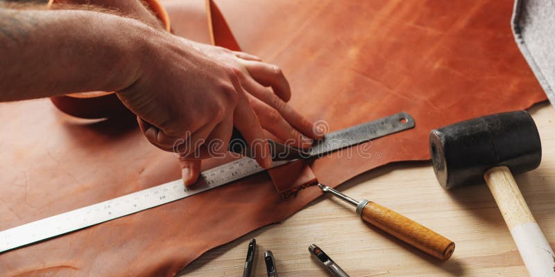 Composition of Instruments for Leather Processing. the Process of ...