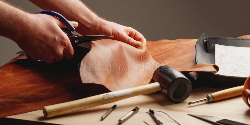 Composition of Instruments for Leather Processing. the Process of ...