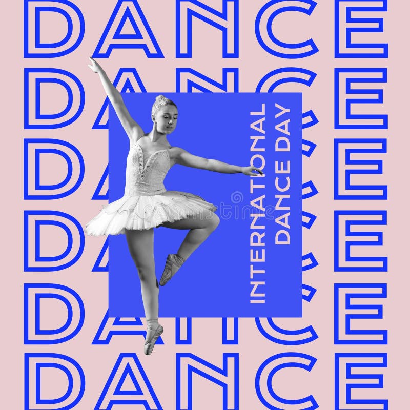 Composition of International Dance Day Text Over Caucasian Ballet ...