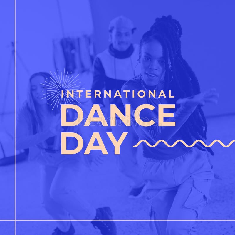 Composition of International Dance Day Text Over Diverse People Dancing ...