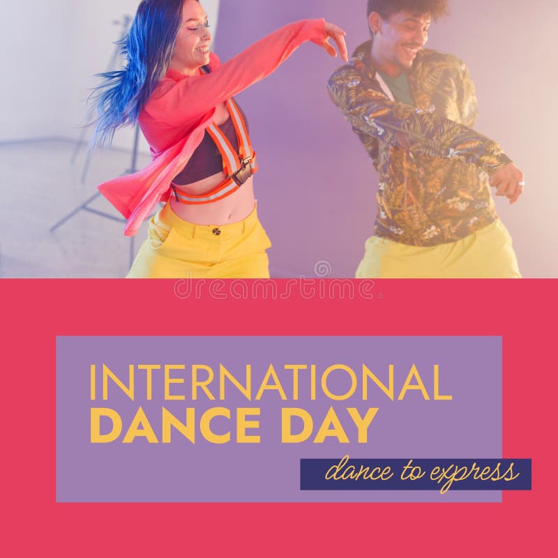 Composition of International Dance Day Dance To Express Text Over ...