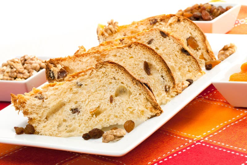 Italian Cake with Nuts and Raisins Stock Photo - Image of meal, tasty ...