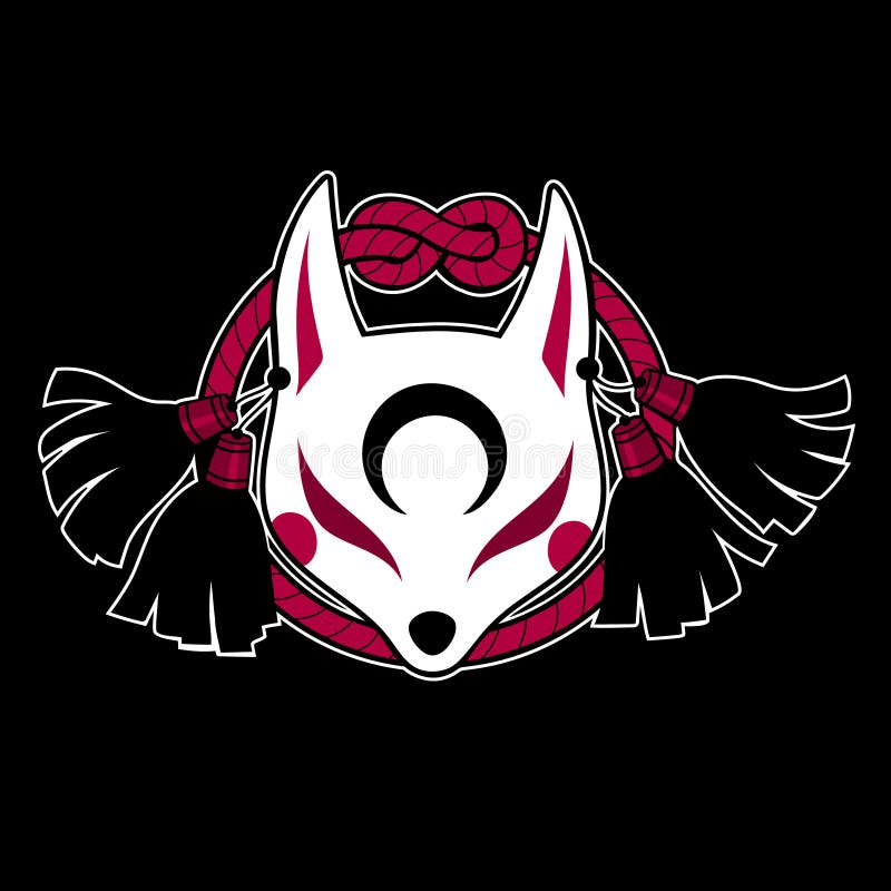 Composition of Japanese Fox Mask Stock Vector - Illustration of logo ...
