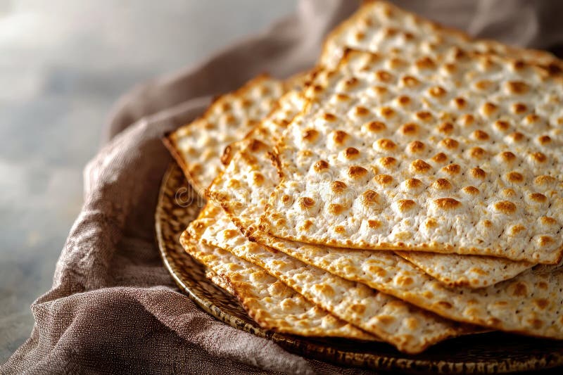 Composition with Jewish Flatbread Matza for Passover Stock Illustration ...