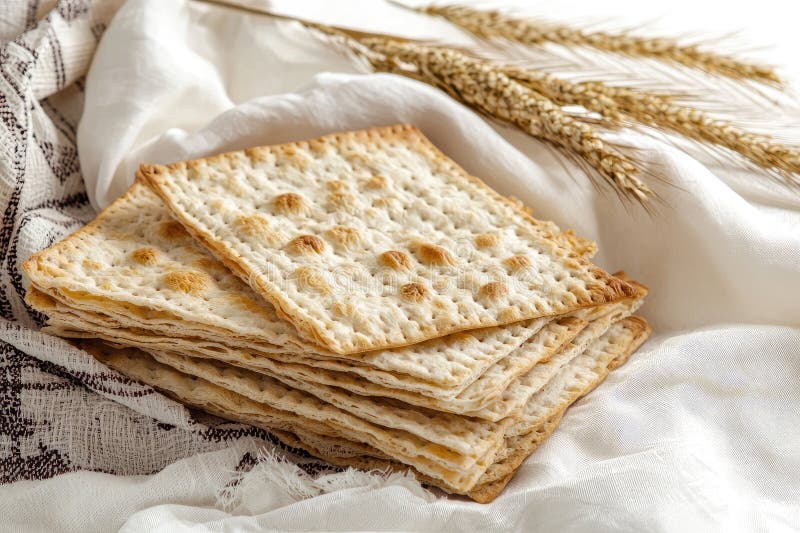 Composition with Jewish Flatbread Matza for Passover Stock Illustration ...