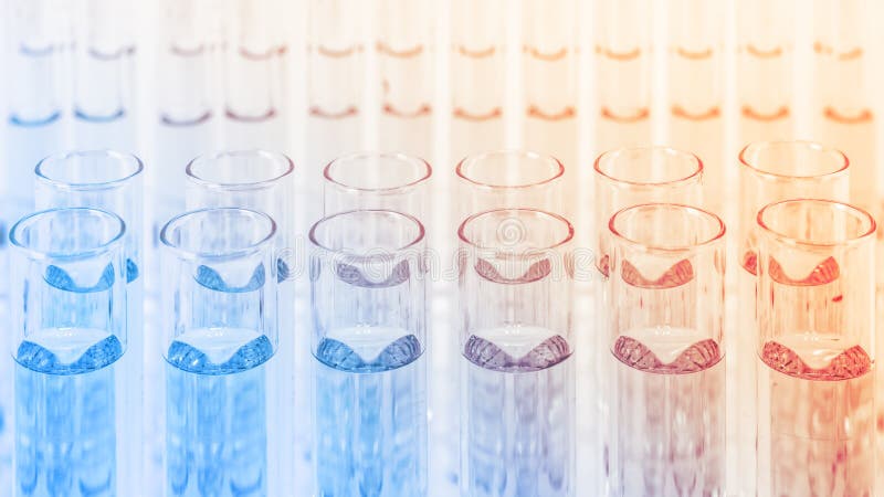 Test Tube Overlay with DNA Strand and Microscope in Concept of Bio ...