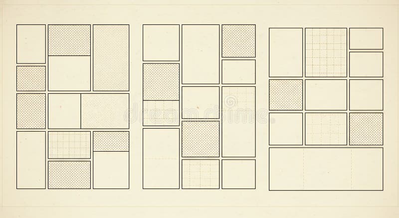 Composition Layouts with Rectangles Squares and Grid Pattern Variations ...