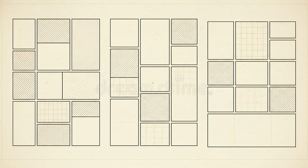 Composition Layouts with Rectangles Squares and Grid Pattern Variations ...
