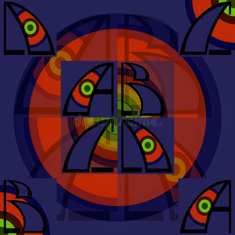 Composition of Letters ABCD Abstract Seamless Pattern. Stock Vector ...