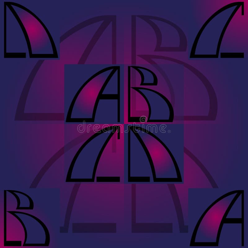 Composition of Letters ABCD Colored Seamless Pattern. Stock Vector ...