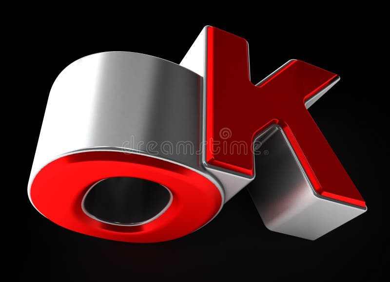 Composition of Letters Ok.3D Illustration. Stock Illustration ...