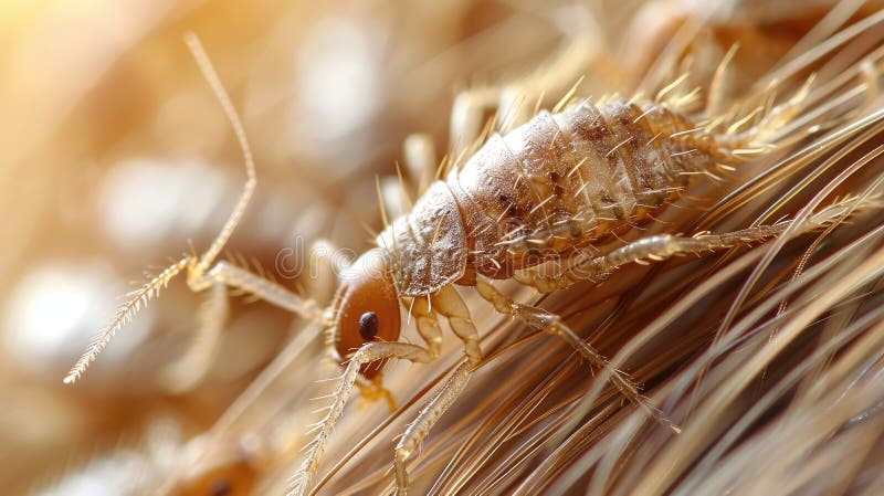 Composition of Lice in the Hair with an Image of a Live Lice in the ...