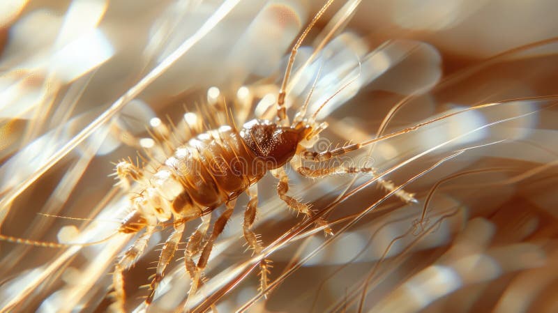 Composition of Lice in the Hair with an Image of a Live Lice in the ...