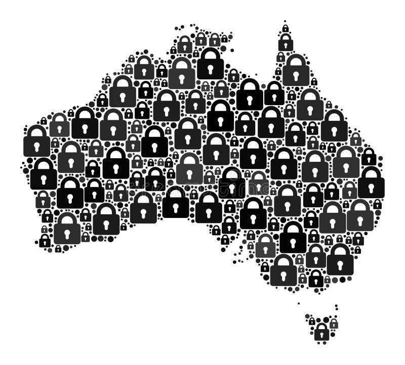 Composition of Locks for Map of Australia Stock Vector - Illustration ...