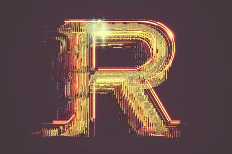 Composition Made Up of Lines Forming the Letter R Stock Image - Image ...