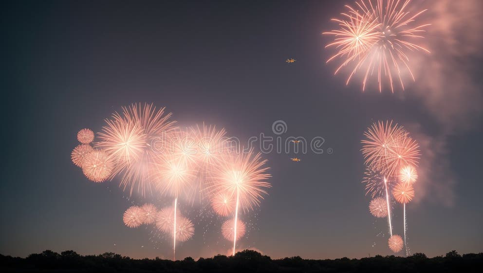 A Composition of a Masterfully Created Photograph of Fireworks in the ...