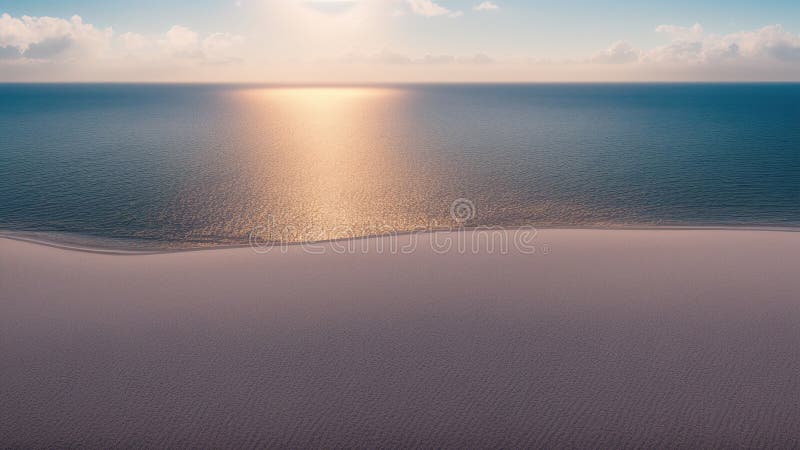 A Composition of a Mesmerizingly Detailed Beach Scene with a Bright Sun ...