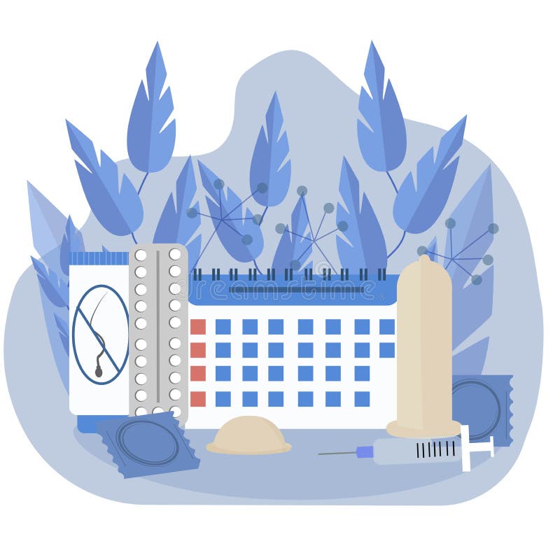 Composition of Methods of Contraception. Vector Graphic Illustration in ...