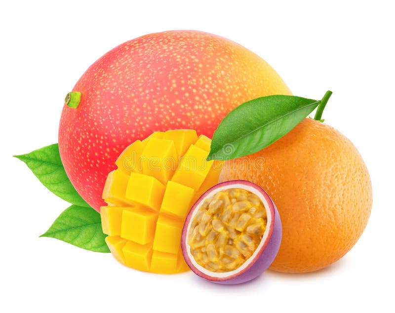 Composition with Mix of Fully Ripened Tropical Fruits - Mango, Passion ...