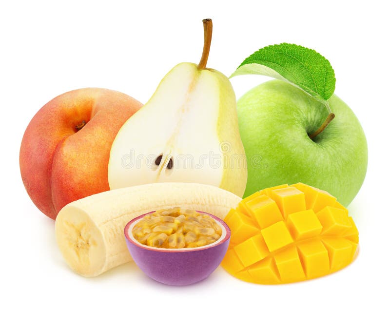 Composition With Tropical Fruits Pineapple And Passion Fruit In Water