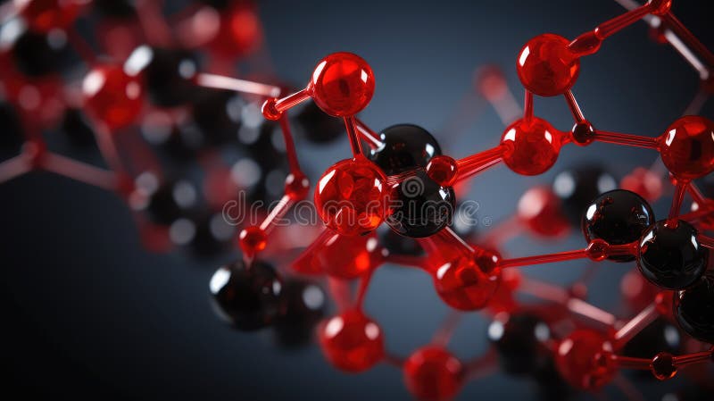 Composition Molecules Black and Red Stock Illustration - Illustration ...