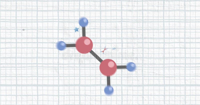 Composition of Molecules Over Lines on White Background Stock ...