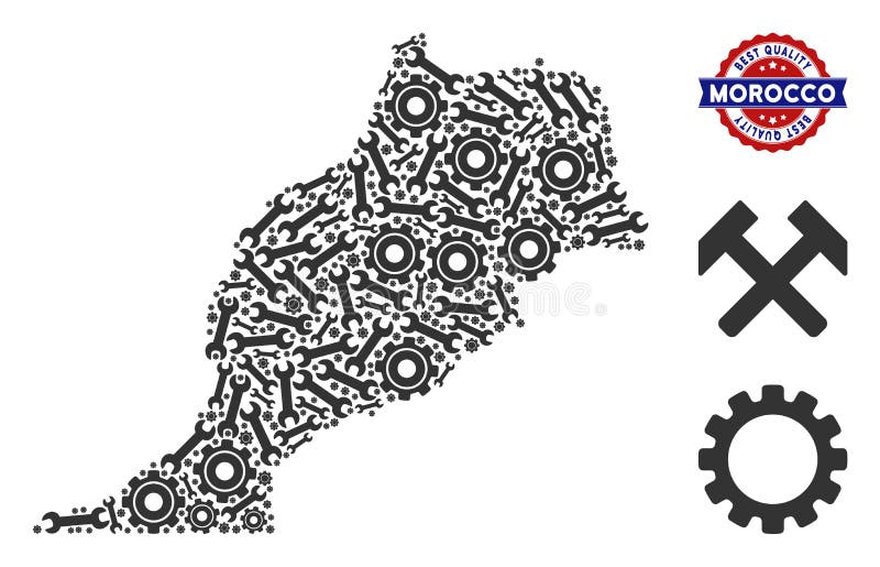 Composition Morocco Map of Industrial Tools Stock Vector - Illustration ...