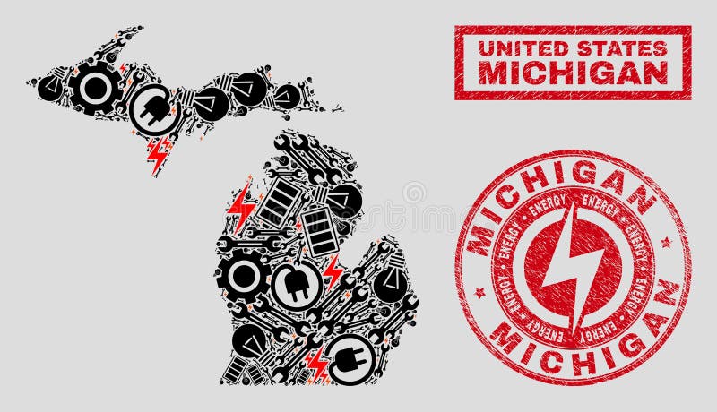 Michigan Energy Map Stock Illustrations – 15 Michigan Energy Map Stock ...