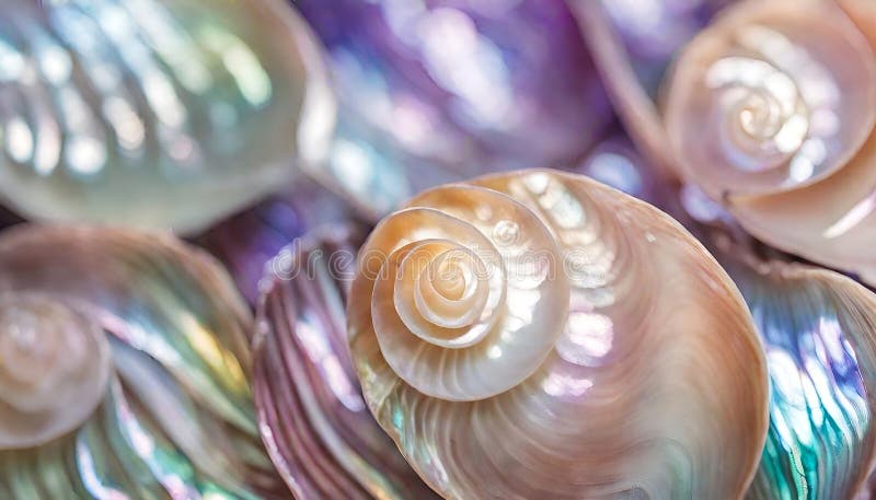 Composition of Mother of Pearl Shells. Stock Illustration ...