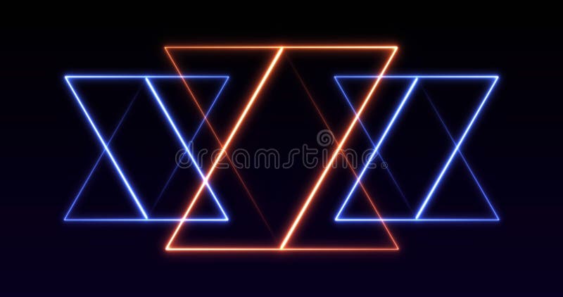 Composition of Multi Coloured Neon Lights on Black Background Stock ...