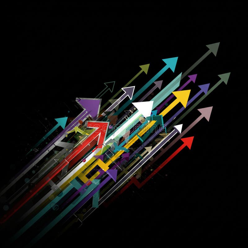 Composition with Arrows Isolated Stock Vector - Illustration of yellow ...