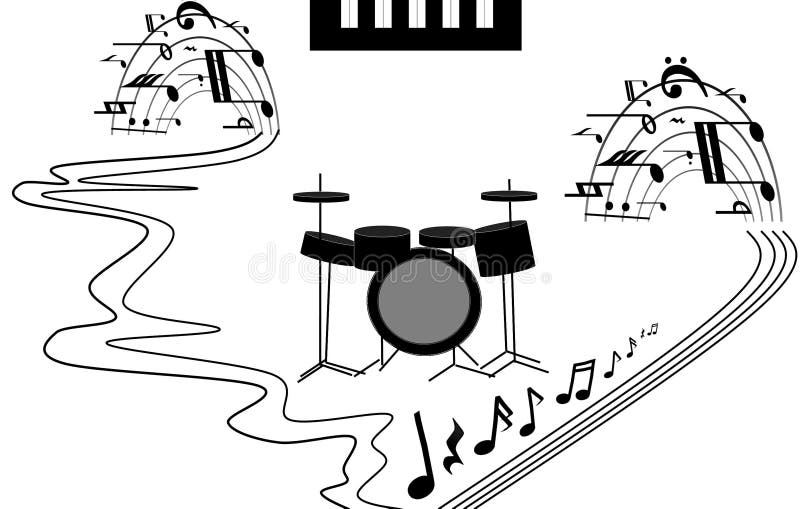 Composition of Musical Instruments. Illustration, Background Stock ...