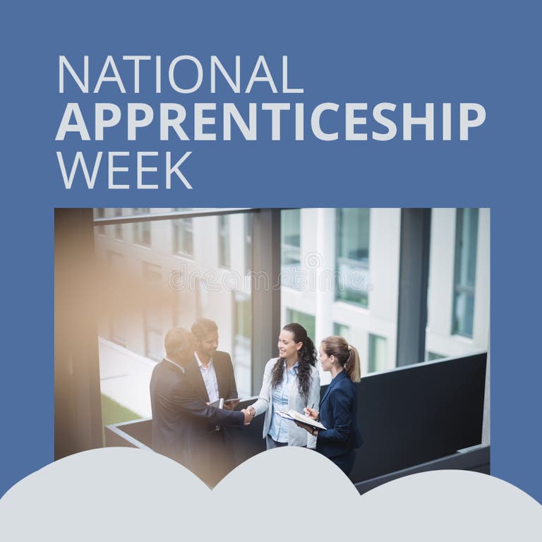 Composition of National Apprenticeship Week Text and Business People in ...