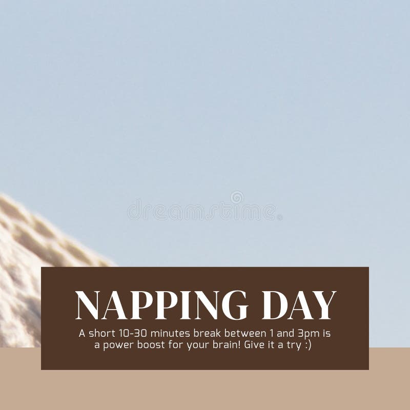 Composition of National Napping Day Text Over Copy Space on Grey ...