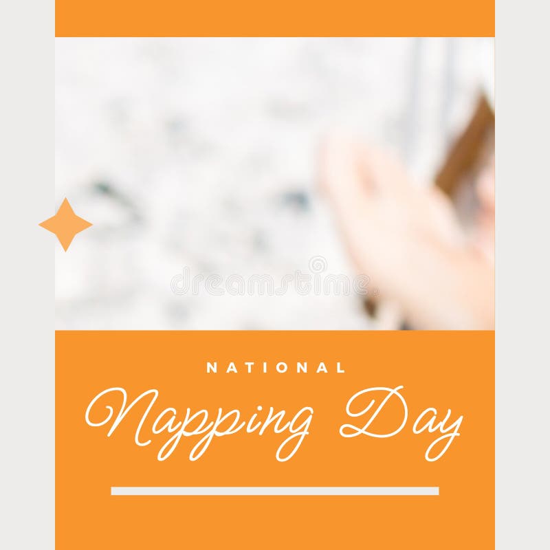 Composition of National Napping Day Text Over Orange Background Stock ...