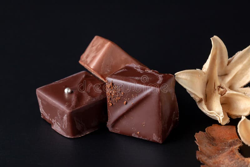 Composition of Natural Chocolates of Various Kinds. Stock Image - Image ...