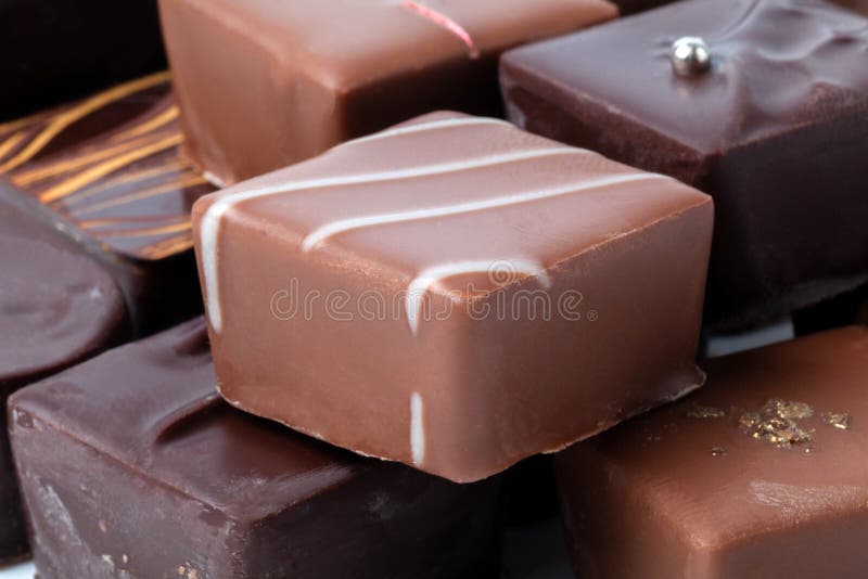 Composition of Natural Chocolates of Various Kinds. Stock Image - Image ...