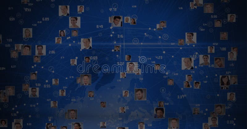 Composition of Network of Connections with People S Photographs Over ...