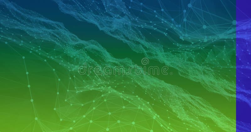 Composition of Network of Connections with Shapes on Green Background ...