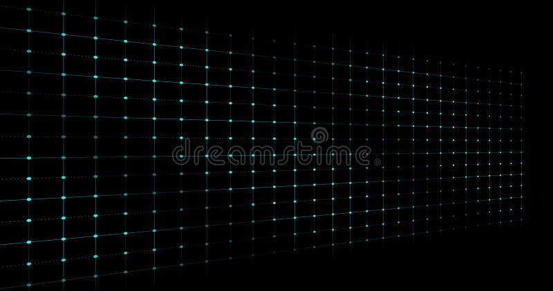 Composition of Network of Rows of Blue Dots and Copy Space on Black ...