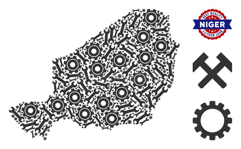 Composition Niger Map of Repair Tools Stock Vector - Illustration of ...