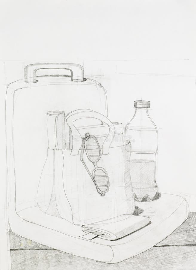 Composition with Objects, Sketch Stock Illustration - Illustration of ...